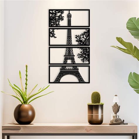 Модульна картина на стіну з дерева Woodyard декоративне панно з дерева Ейфелева Вежа стильний