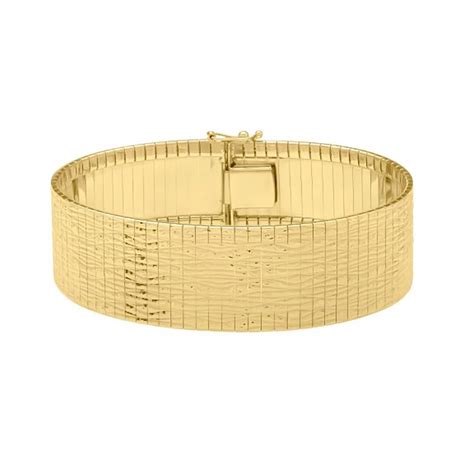 14k Solid Gold Chunky Gold Bracelet For Women Stackable Layering Gold