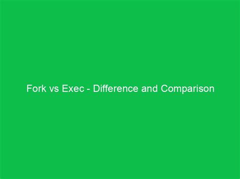 Fork Vs Exec Difference And Comparison Prep My Career