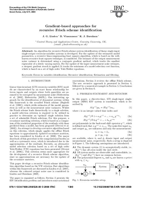 Pdf Gradient Based Approaches For Recursive Frisch Scheme Identification