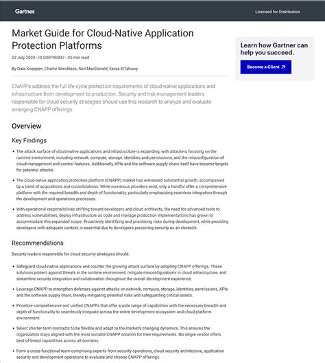 2024 Gartner® Market Guide For Cloud Native Application Protection Platforms Cnapp