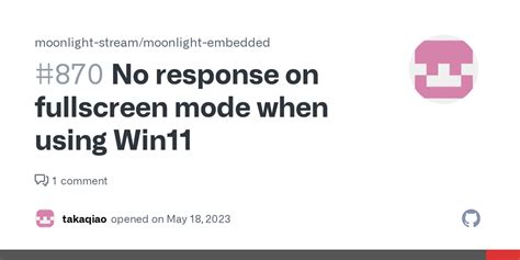 No Response On Fullscreen Mode When Using Win11 · Issue 870 · Moonlight Streammoonlight
