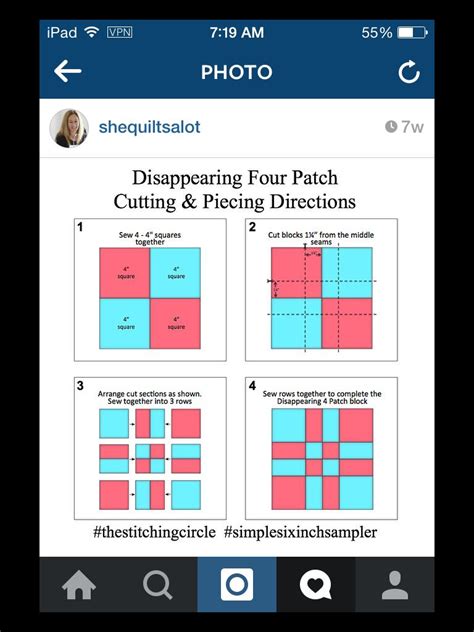 Four Patch Quilt Block Pattern