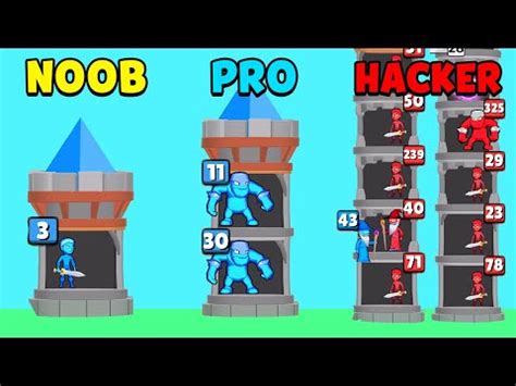 NOOB Vs PRO Vs HACKER Hero Tower Wars YouTube