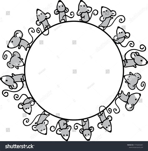 Vector Drawing Mouse Circle Border Frame Stock Vector Royalty Free 1774265681 Shutterstock