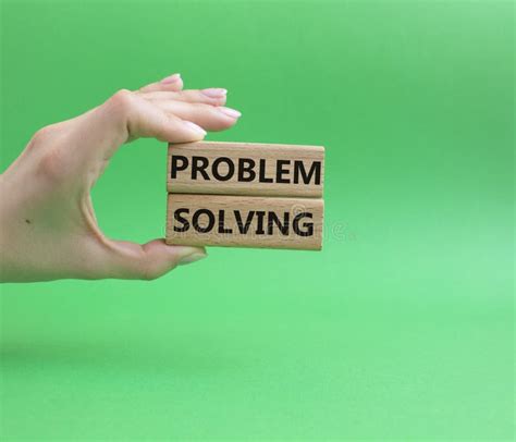 problem solving symbol concept word problem solving on wooden blocks