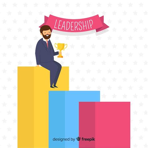 평면 스타일의 리더십 개념 무료 벡터