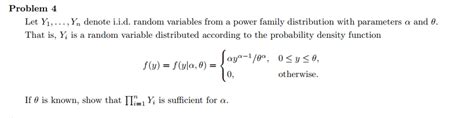 Solved Problem Let Yi Y Denote I Id Random Chegg