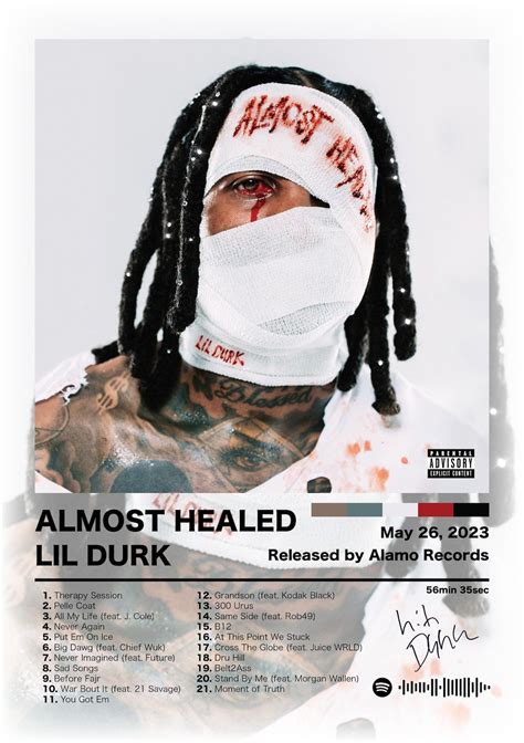 Almost Healed By Lil Durk Album Cover A2 Poster Etsy