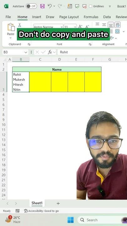 Dont Copy And Paste In Excel‼️instead Use Amazing Function Excel
