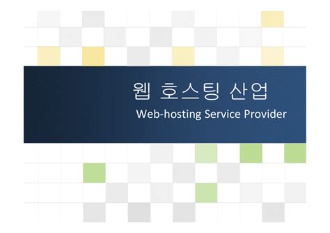 웹 호스팅 산업 웹 호스팅 산업의 정의 웹 호스팅 시장 웹 호스팅 서비스 사회과학