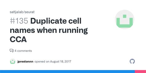 Duplicate Cell Names When Running Cca · Issue 135 · Satijalabseurat