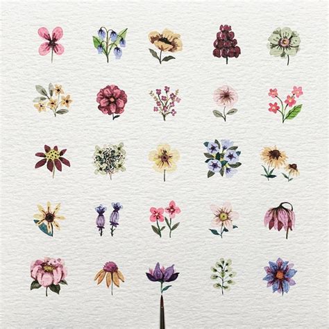 Beautiful Flower Illustration By Alicelovesdrawing 25 Tiny Flowers