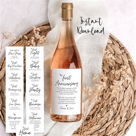 Wedding Wine Labels Etsy