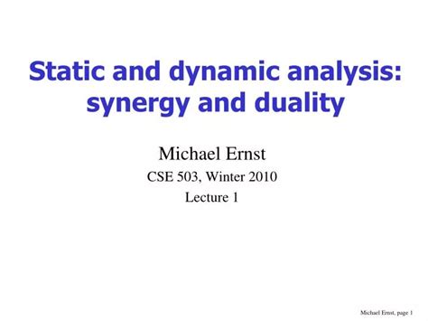 Ppt Static And Dynamic Analysis Synergy And Duality Powerpoint Presentation Id1821667