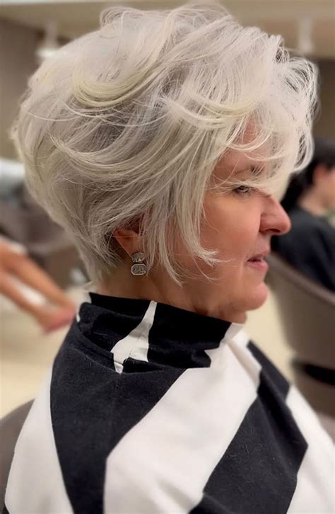 Voluminous Feathered Pixie For Women Over 50 With Fine Hair
