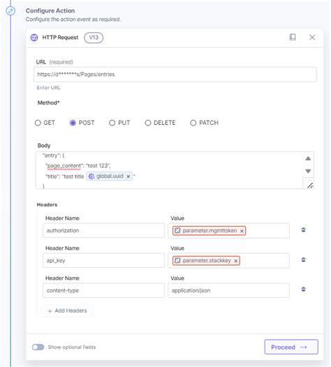project variables contentstack
