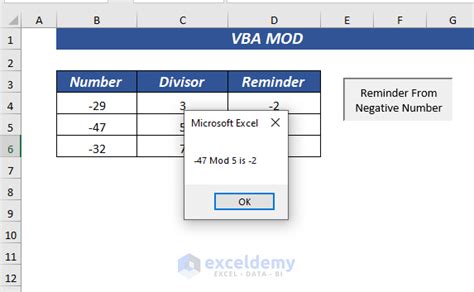 How To Use The Vba Mod Operator 9 Examples Exceldemy