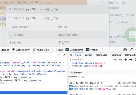 Increase Specificity Of Flamegraph Table Styling · Issue 1768