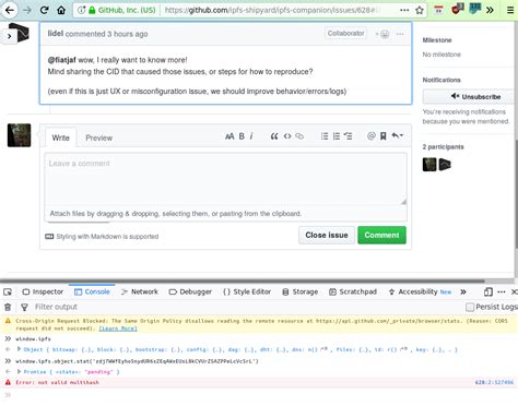 CIDv Isn T Recognized By Window Ipfs Object API Issue Ipfs Ipfs Companion GitHub