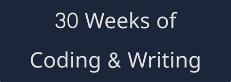 30 Weeks Of Writing About Coding When I Was Looking Through The List