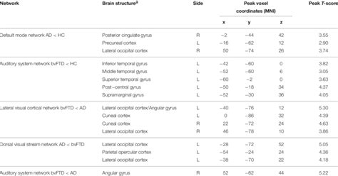 Group Differences In Network Functional Connectivity Download Table