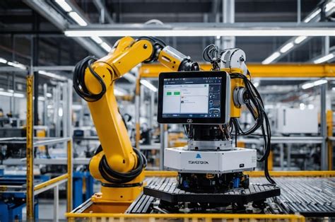 Factory Automation With Robotics For Seamless Production Management Premium Ai Generated Image