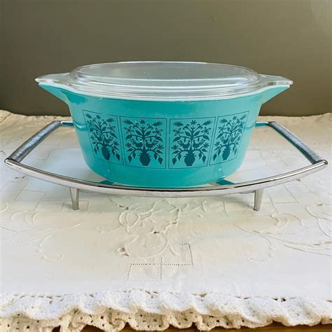 Rare Pyrex Saxony 475 B Casserole Dish 25 Qt Covered Vintage