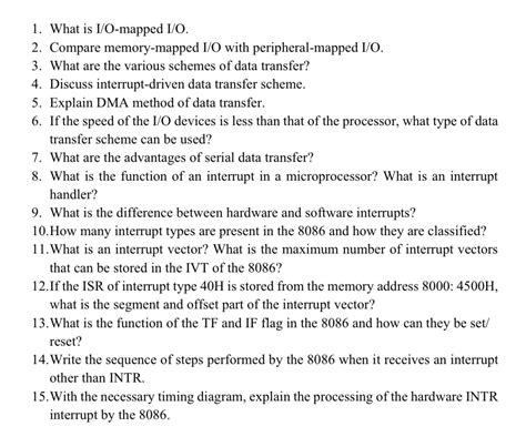 Solved What Is I O Mapped I O Compare Memory Mapped Chegg