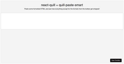 React Quill Quill Paste Smart Forked Codesandbox