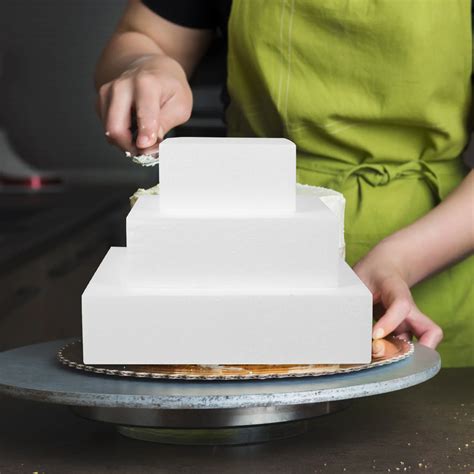 Cake Dummystyrofoam Polystyrene Tier Display Fondant Window Model Shapes Square Crafts