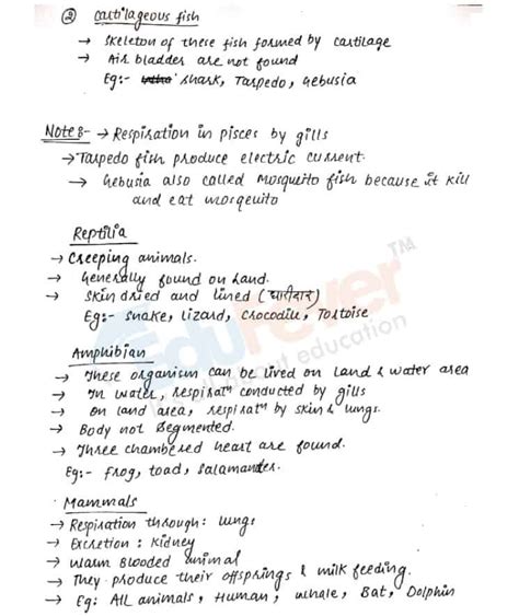 Classification Hand Written Notes For Neet Entrance Exam
