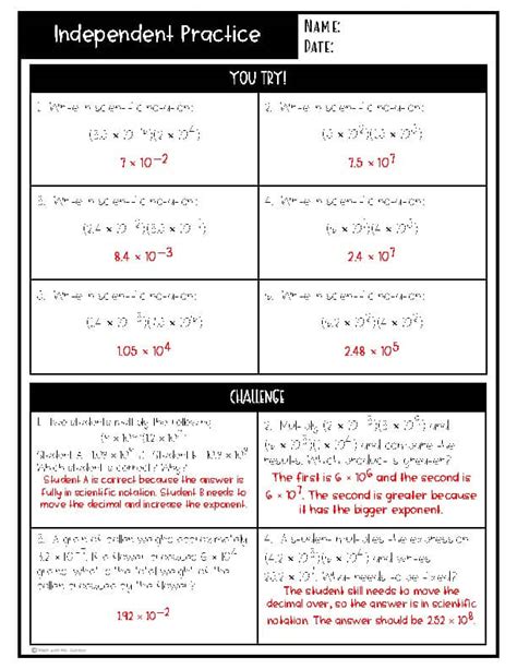 Multiply Scientific Notation Guided Notes And Practice By Math With Ms Gordon