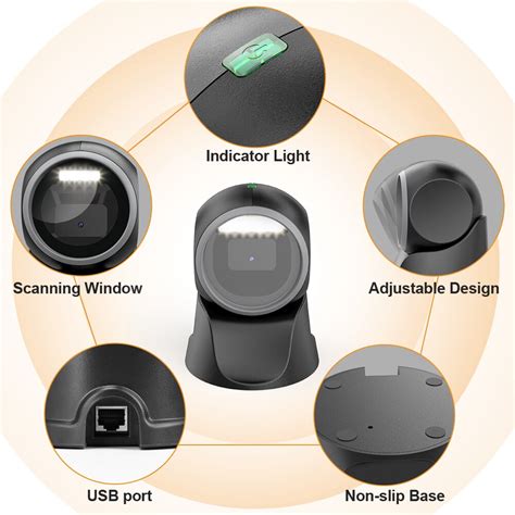 Evnvn 1d 2d Barcode Scanner Automatic Sensing Scan Grandado