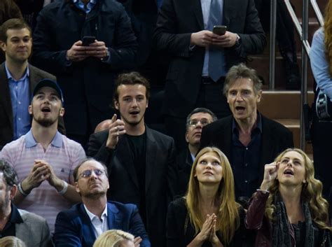 Liam Neeson And Sons At Hockey Game March 2016 Popsugar Celebrity