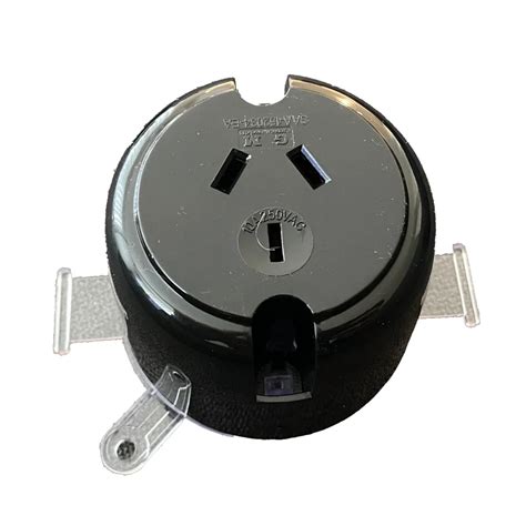 Surface Socket Single Plug Base 10a Electrical Outlet Black Krona