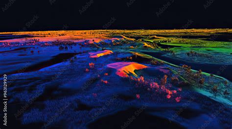 Technical Aerial Visual 3d Lidar Gis Aerial Map Satellite Scan Model Isolated Showing Maun