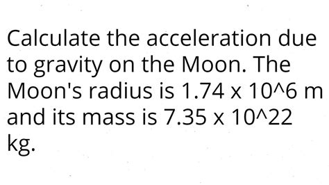 How To Calculate Gravity On The Moon At Anthony Enochs Blog