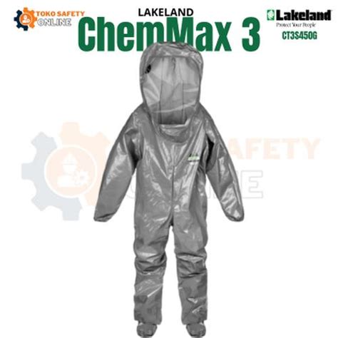 Jual Lakeland Chemmax 3 Coverall Chemical Suit Rear Entry With Pvc