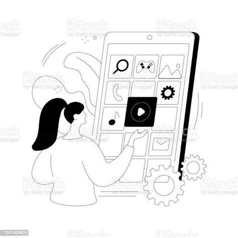 Native Mobile App Abstract Concept Vector Illustration Stock