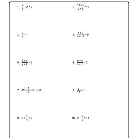 Solve For Variable Worksheet