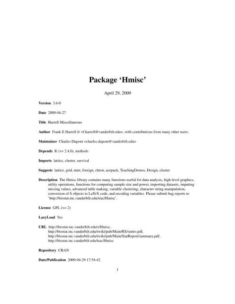 Package Hmisc R
