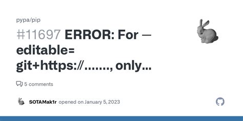 Error For Editable Git Only Bzrurl Giturl Hg