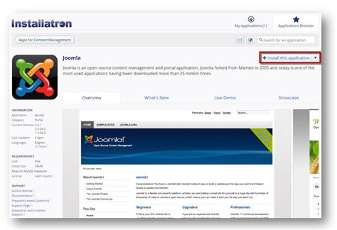 Installatron Joomla Installeren Hoasted Support