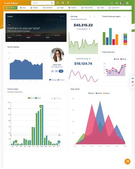 Popular CRM UI Framework With Bootstrap 5 Web Apps
