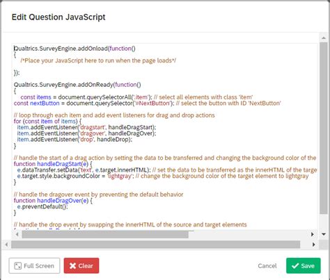 request for inclusion of ranking question with drag and drop