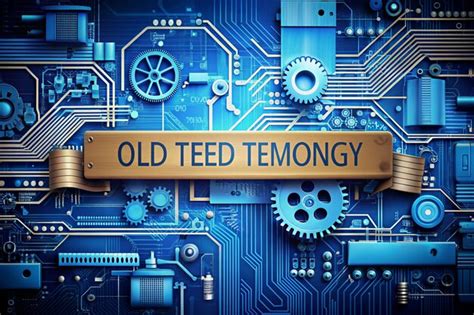 Blue Banner Bridging Innovation With Computer Cogs Premium Ai Generated Image