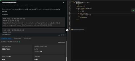 Reddi Divakarsai On Linkedin 100daysofcode Gfg160 Overlappingintervals Efficientsorting