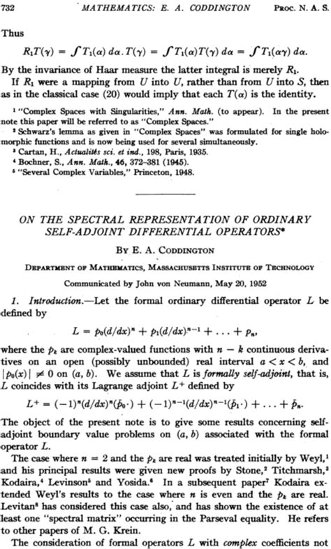 On The Spectral Representation Of Ordinary Self Adjoint Differential