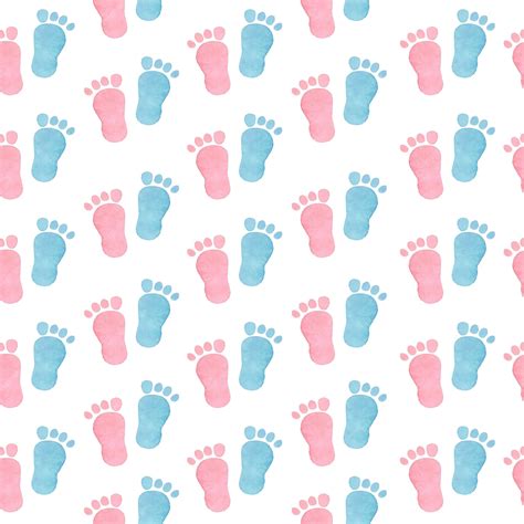 Padrão De Passos De Bebê Chá De Bebê Azul E Rosa Ilustração Vetorial